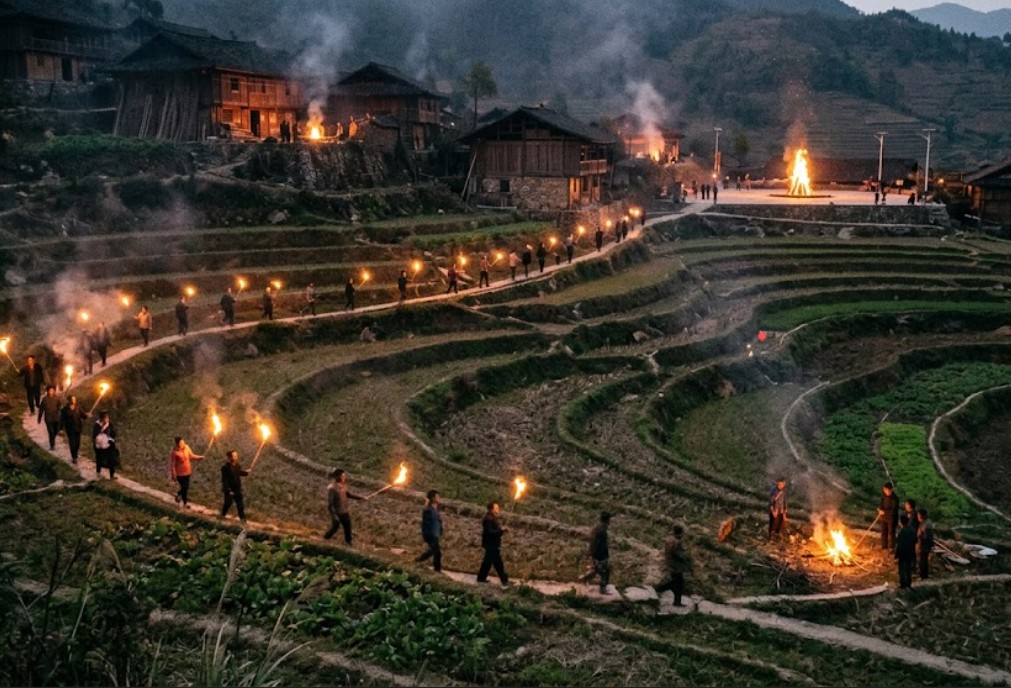 Torch Festival In China: The Night Fire Parades And Yi Villages ...